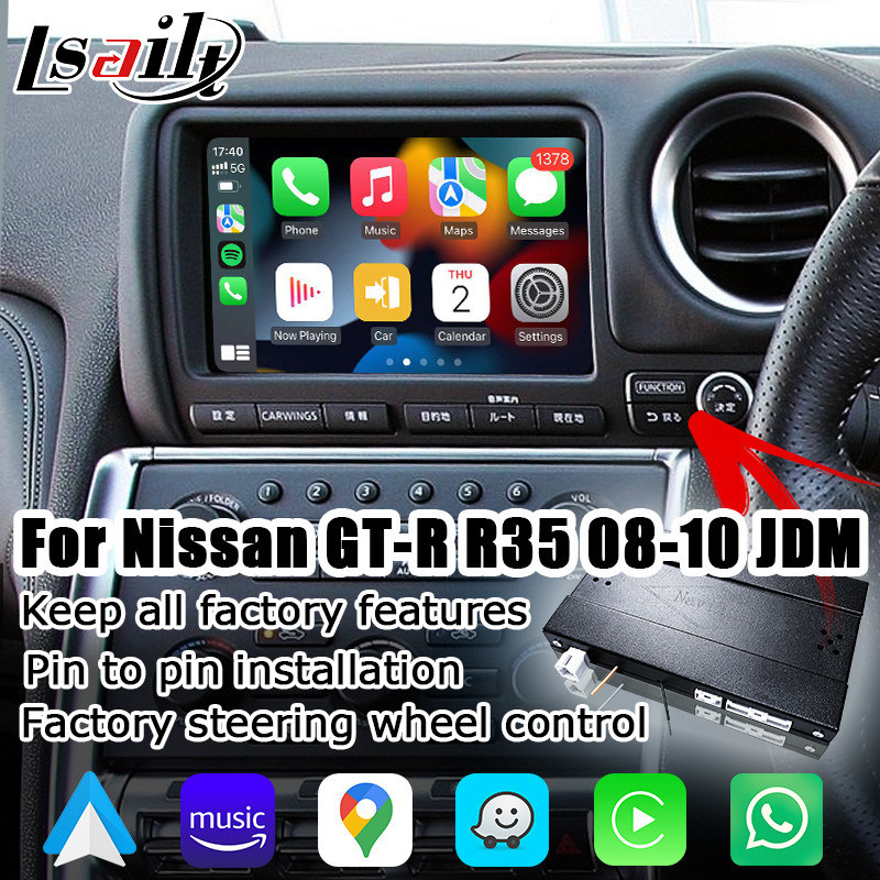 Wireless Android Auto Carplay Interface For Nissan GT-R GTR R35 CBA 08 ...