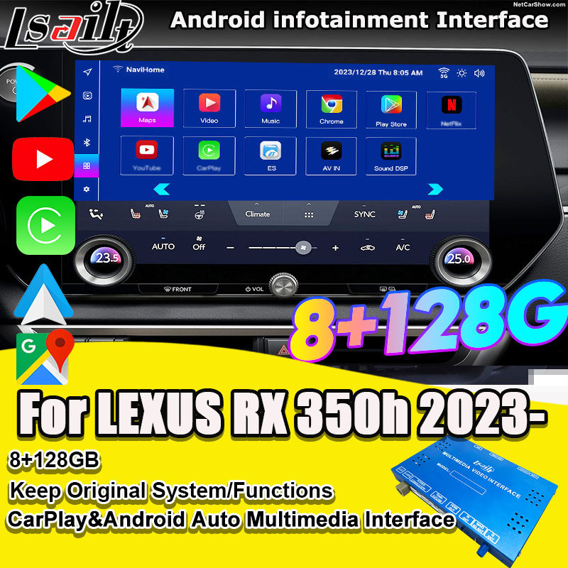 Android Multimedia Video Interface for RX350h RX500H 2023-2024 NX LX GX ...