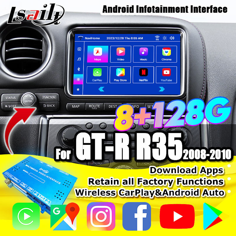 Wireless CarPlay Interface/Android Infotainment Module for GT-R GTR R35 ...