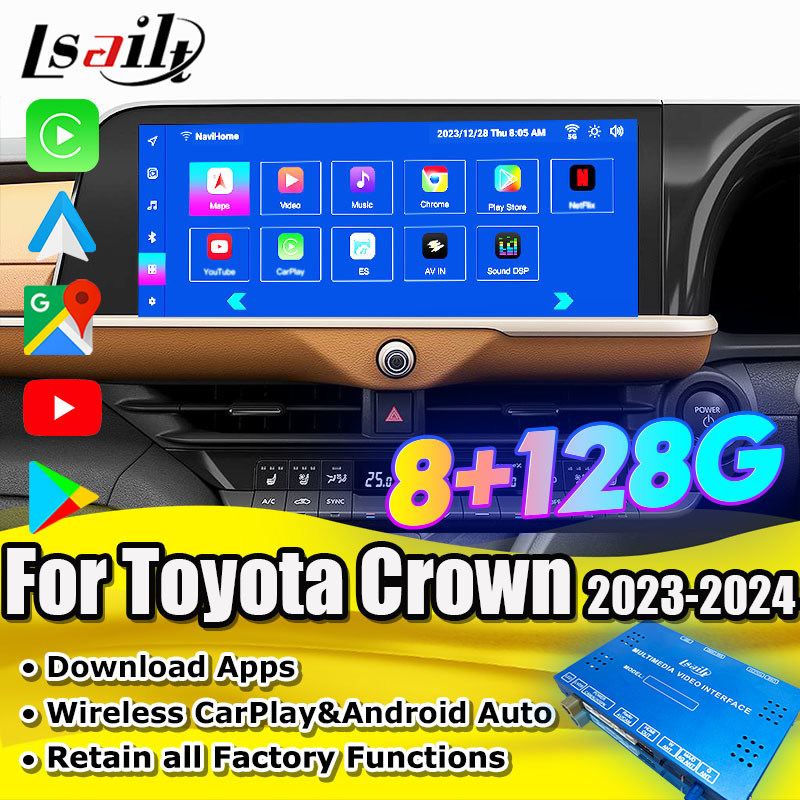 Android 13 Multimedia Interface for Toyota Crown 2023-2024 Royal Majesta Athlete Infotainment ...