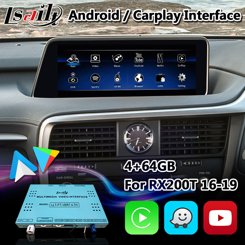 Lsailt 4+64GB Android Multimedia Video Interface for Lexus RX 200t ...