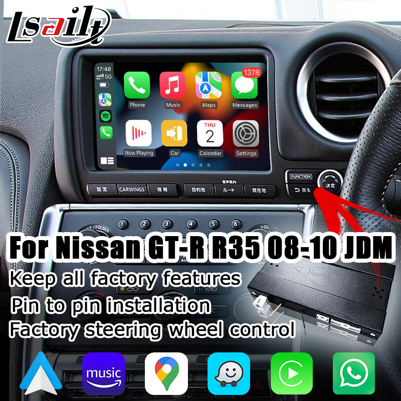 Wireless Android Auto Carplay Interface For Nissan GT-R GTR R35 CBA 08 ...