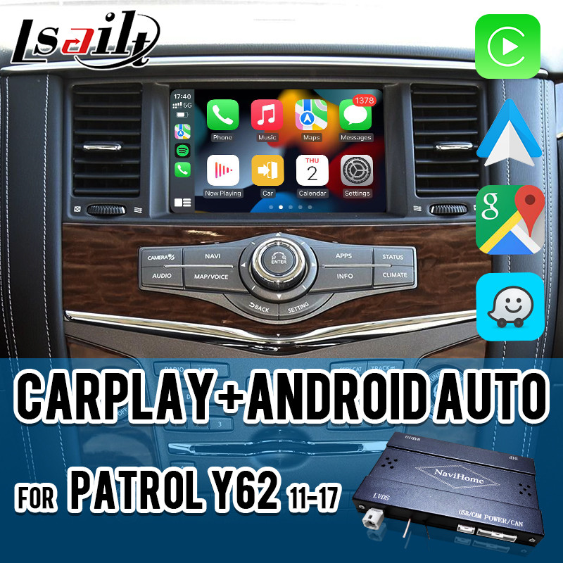 Pin to Pin CarPlay Interface for Nissan Patrol Y62, Pathfinder, Armada Included Android Auto ...