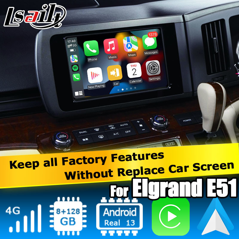 Nissan Elgrand E51 series 3 Android 13 Qualcomm 8+128GB Carplay Android Auto video interface