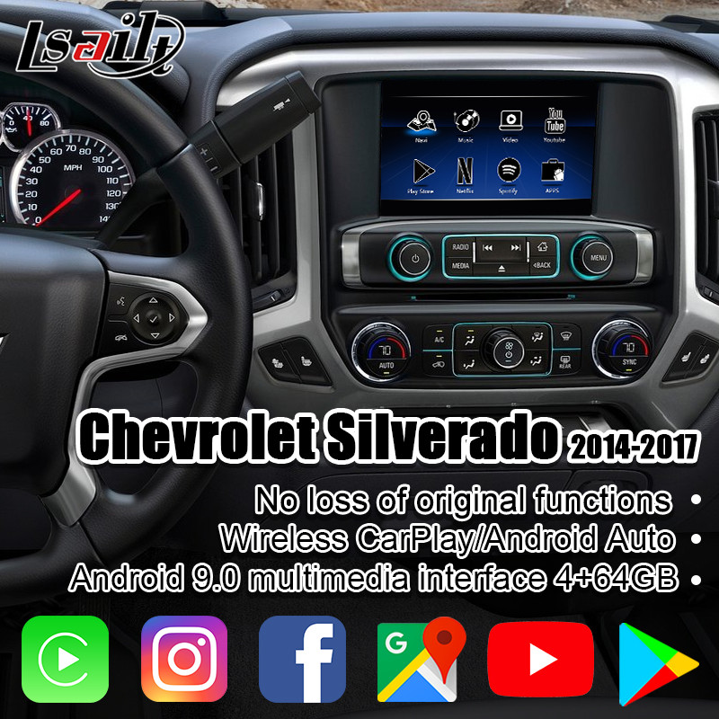 4GB Lsailt Carplay Multimedia Interface For Chevrolet Silverado Tahoe ...